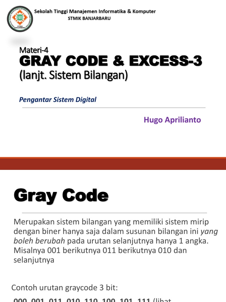 Materi 4 - GRAY CODE & EXCESS-3 CODE | PDF