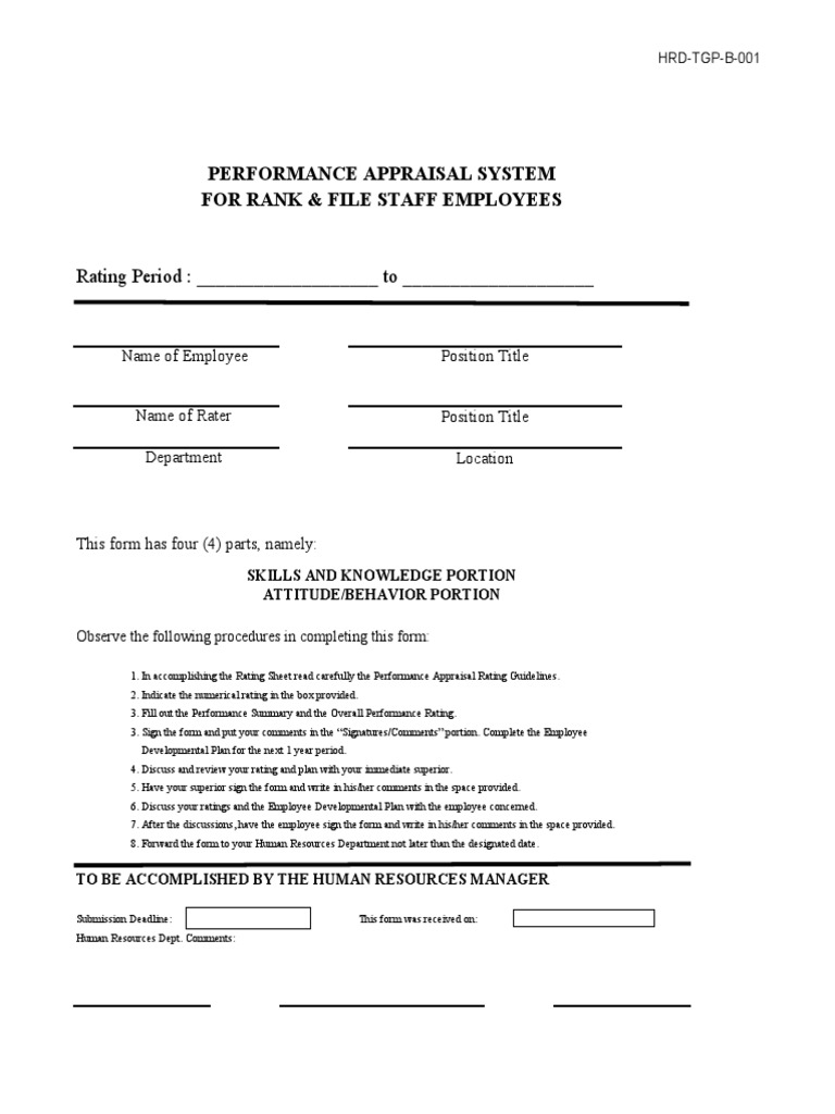 Performance Appraisal (Rank and File) | PDF | Performance Appraisal ...