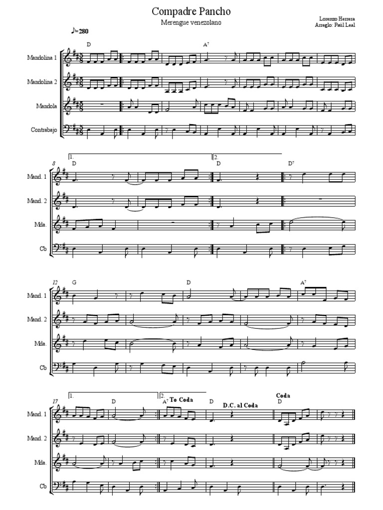 Compadre Pancho Score | PDF