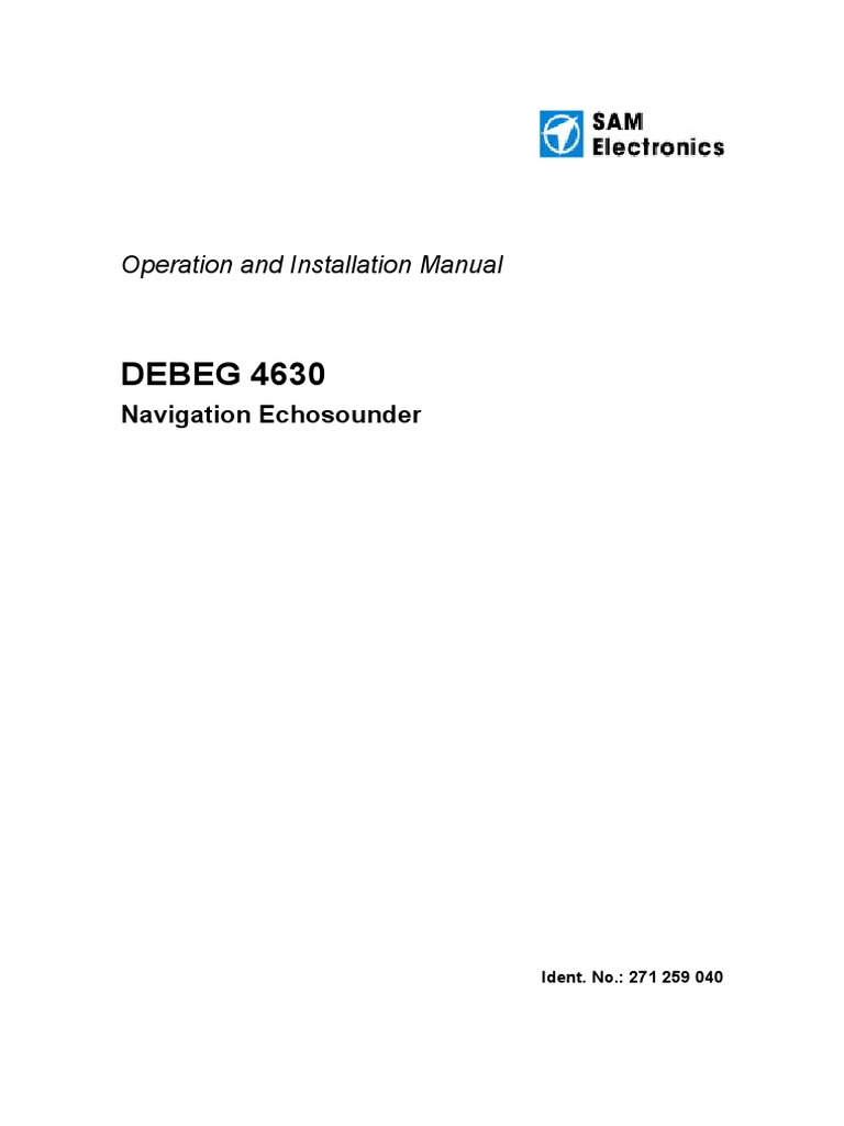DEBEG - 4630 - Manual Navigation Echosounder | PDF | Power Supply ...