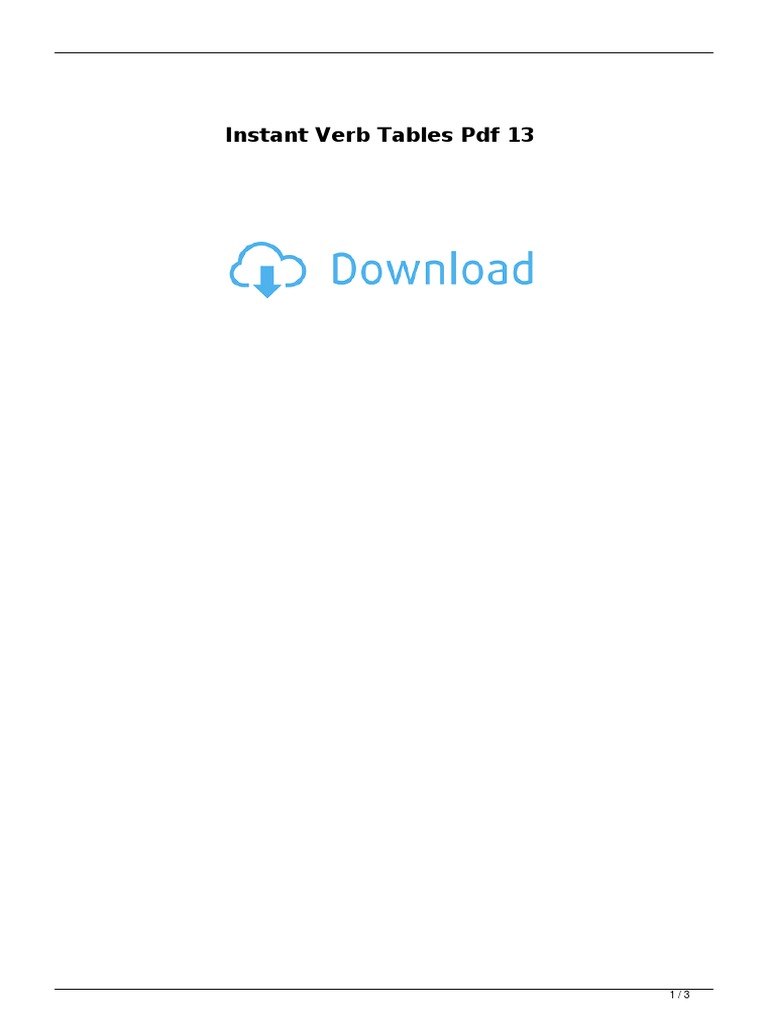 Instant Verb Tables PDF Download | PDF | Business