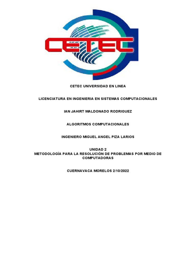 Cetec Universidad en Linea Ejercicios | PDF | Información | Matemáticas ...
