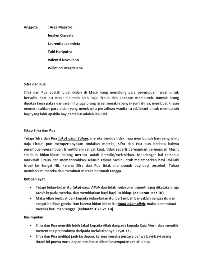 Keadilan Menurut Iman Kristen - Sifra Dan Pua | PDF
