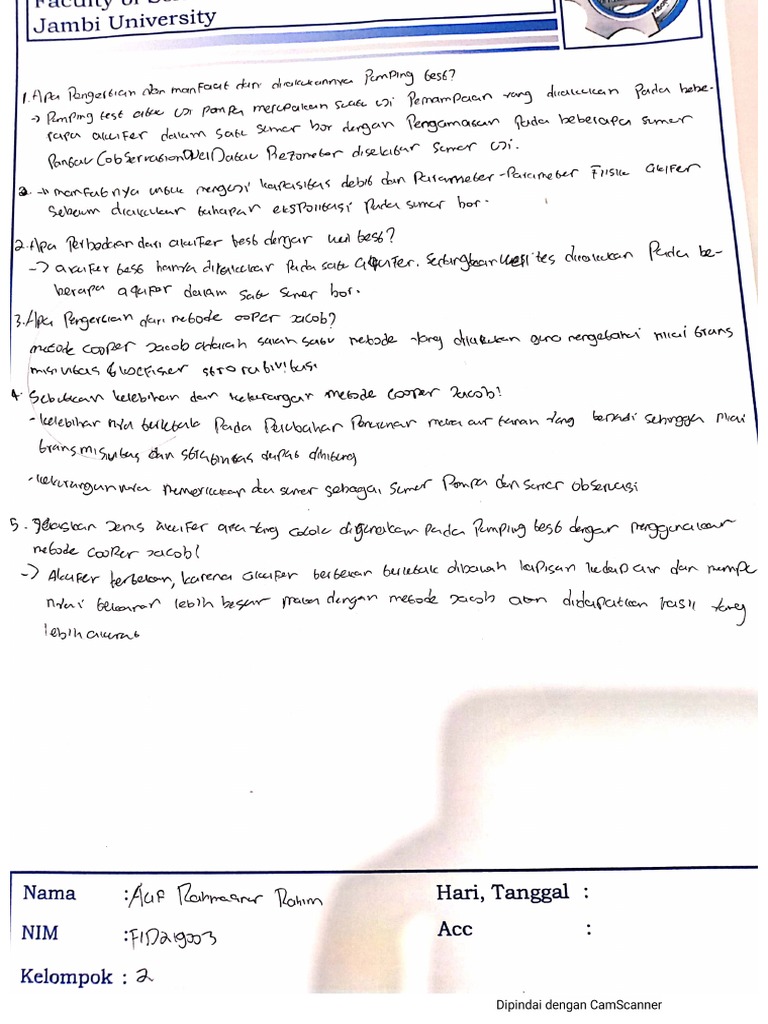 Tugas 3 Hidro - Alif Rahmaanur F1D219003 | PDF