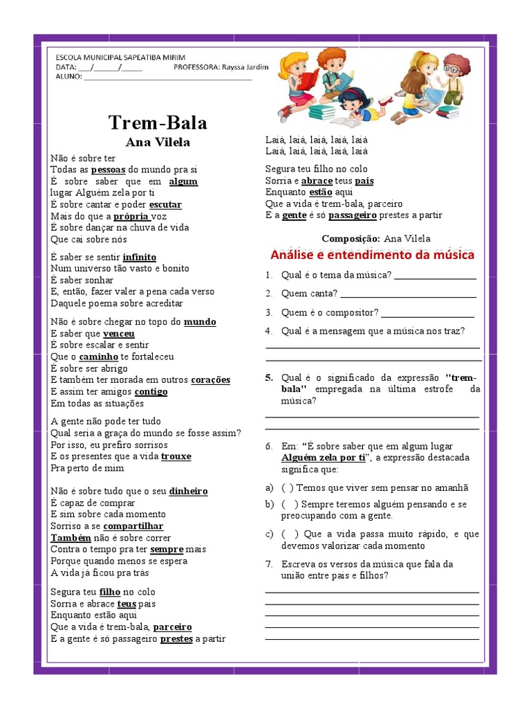 Trem Bala | PDF | Sílaba | Pronome