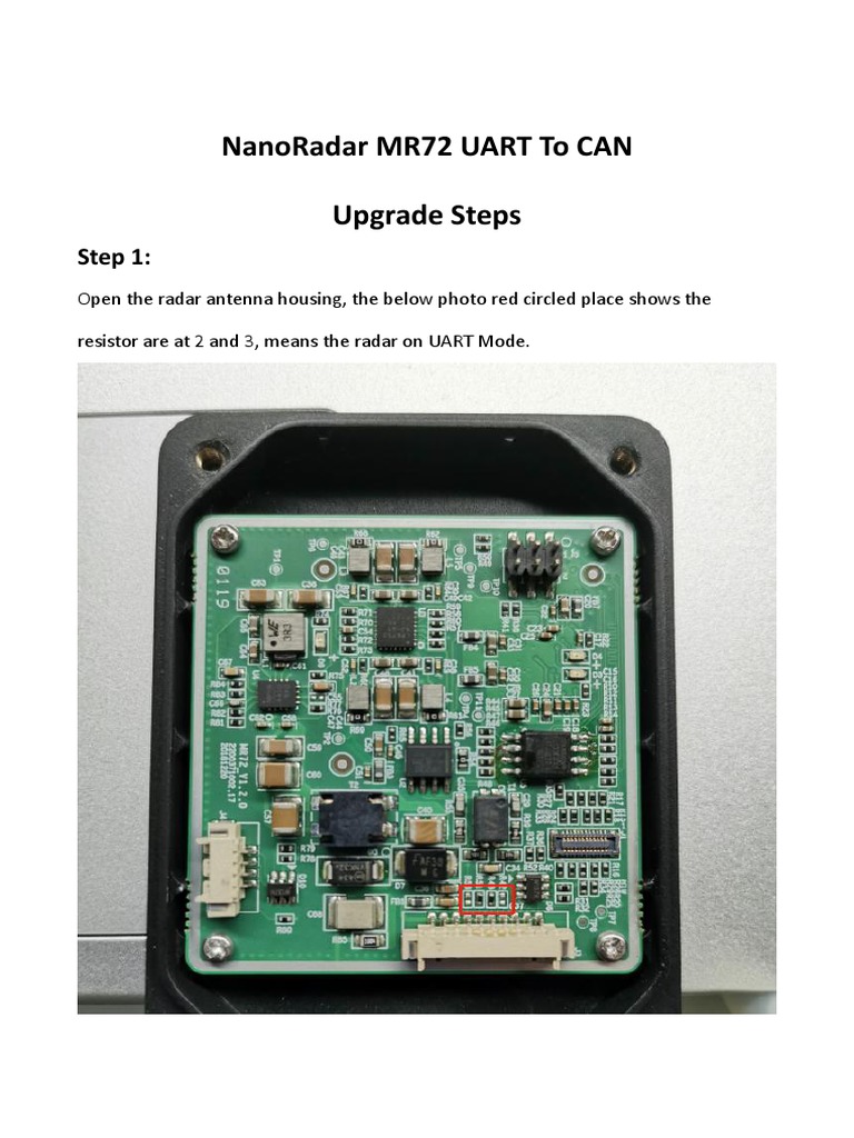 MR72 Radar UART to CAN Upgrade Guide | PDF