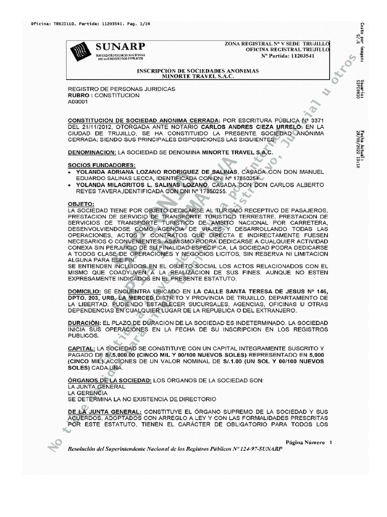 Ejemplo de Copia Literal | PDF