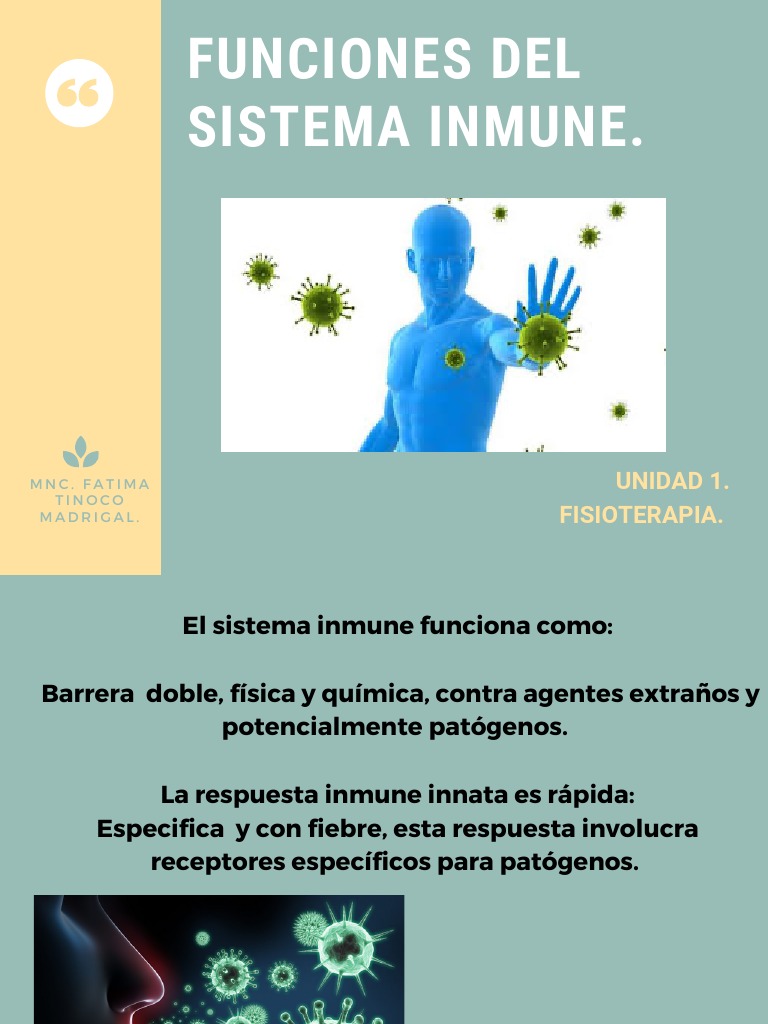 Funciones Del Sistema Inmune. | PDF | Sistema inmune | Infección