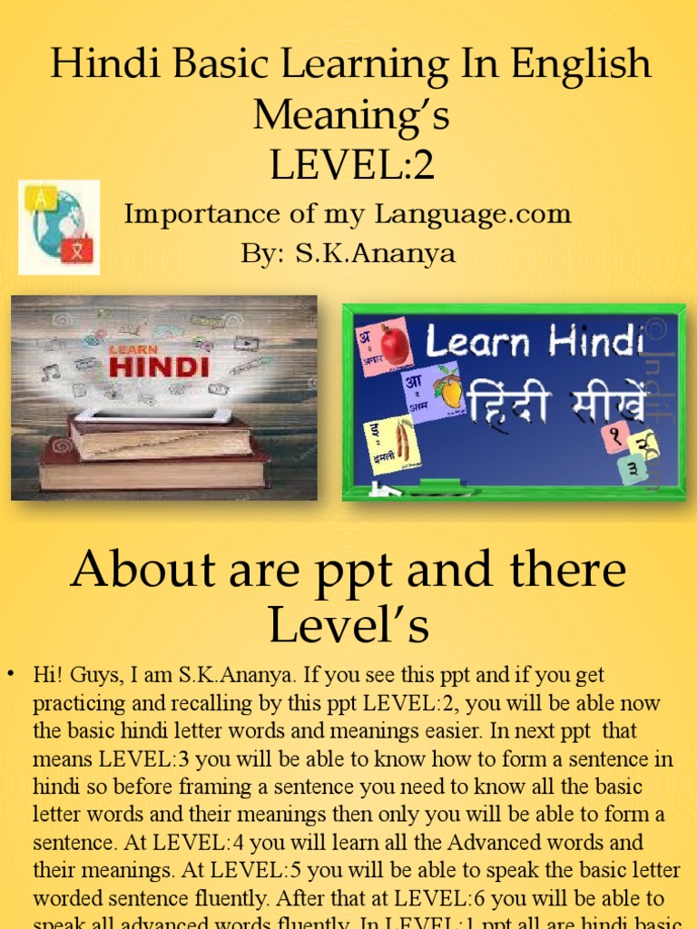 Hindi Basic Learning | PDF