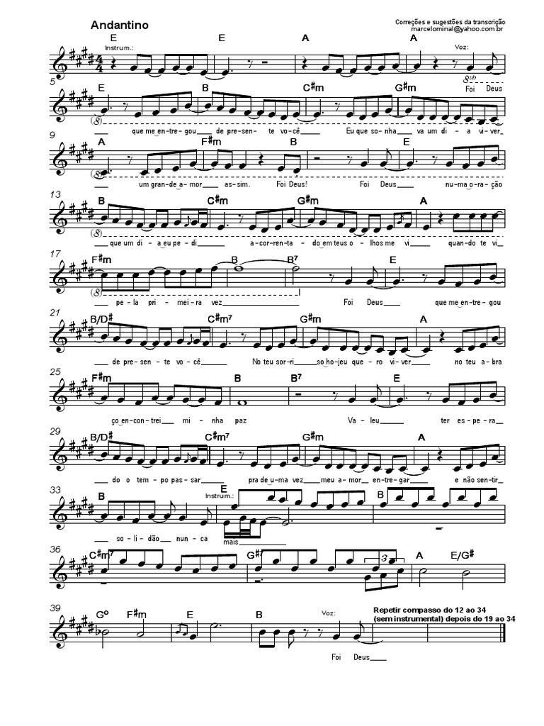 EDSON E HUDSON - Foi Deus - Partitura | PDF