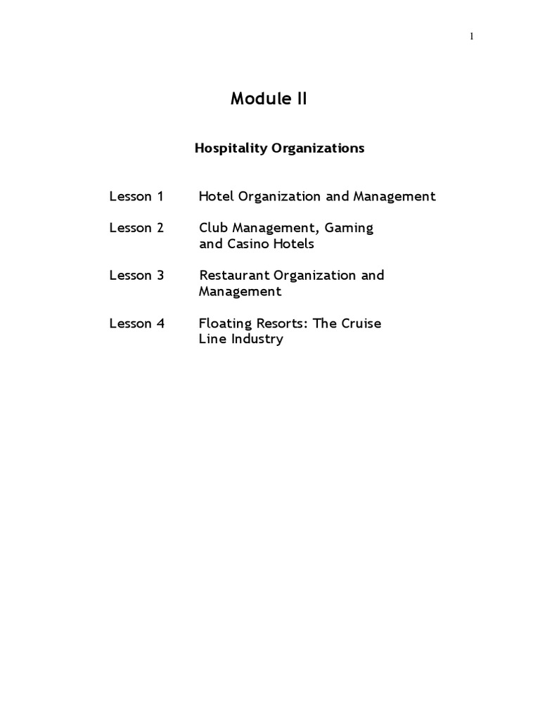 HMGT 101 - Module 2 | PDF | Menu | Income Statement