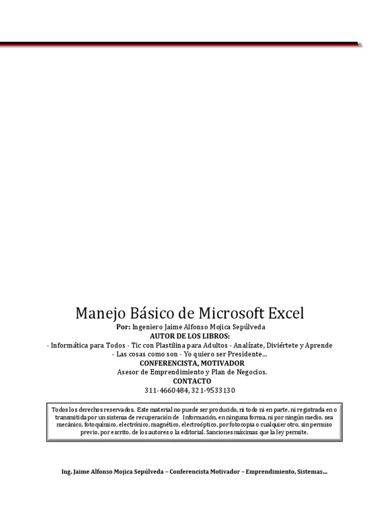 Tema 5 Manejo Basico de Excel | PDF | Microsoft Excel | Informática Tema 5 Manejo Basico de Excel | PDF | Microsoft Excel | Informática