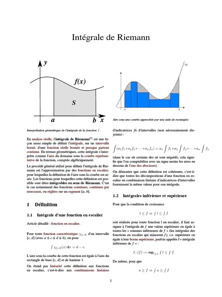 Comprendre l'intégrale de Riemann | PDF | Intégral | Relations ...