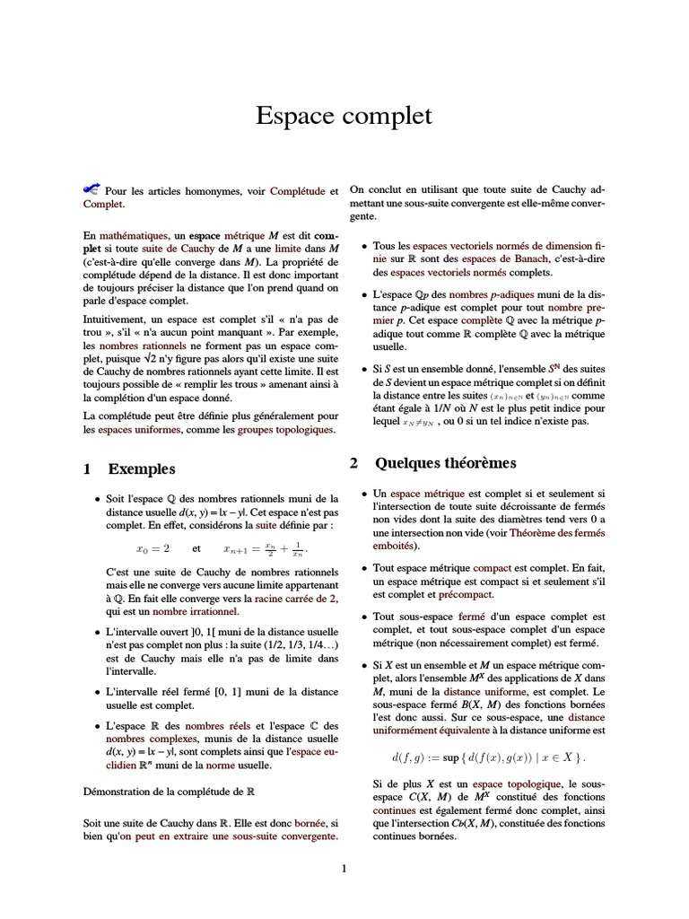Espace Complet | PDF