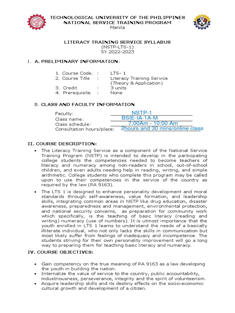 Lts Syllabus Sy 22-23 | PDF