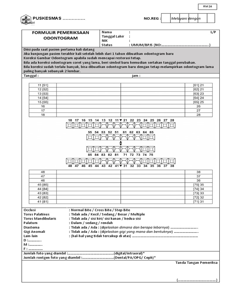 Formulir Odontogram | PDF