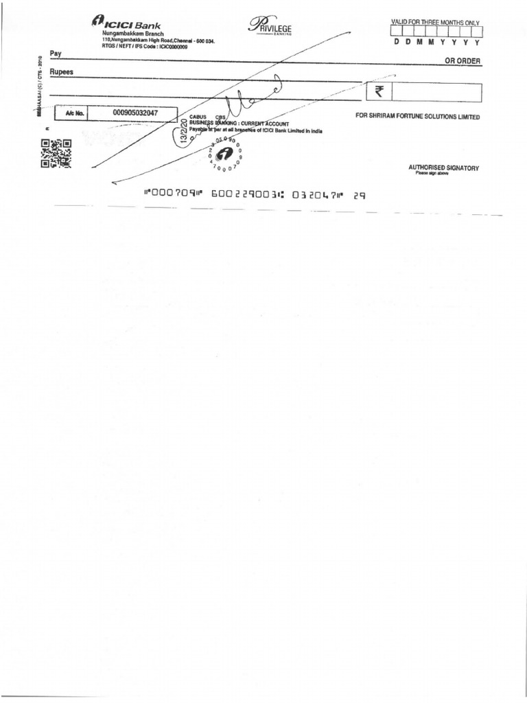 Company Cancelled Cheque | PDF