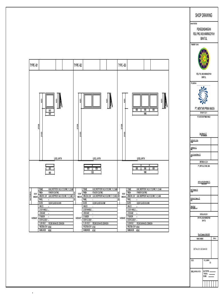 Shop Drawing: Type - B1 Type - B2 Type - B3 | PDF | Building Materials | Architectural Elements