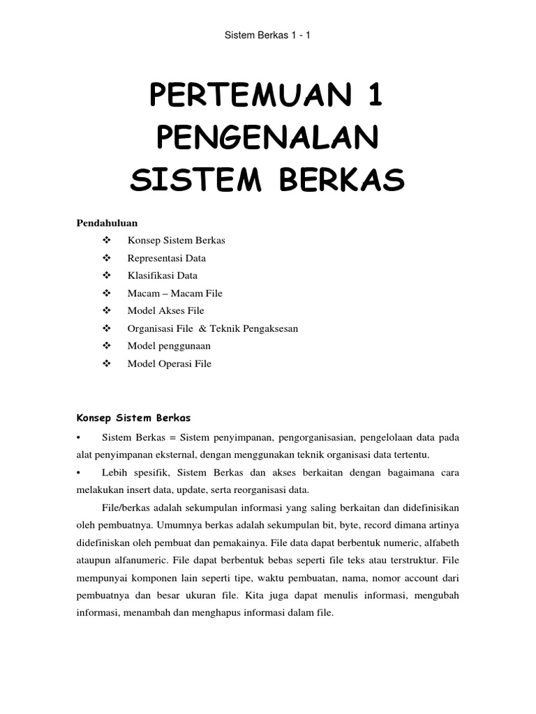 Pertemuan 1 Pengenalan Sistem Berkas Compress | PDF