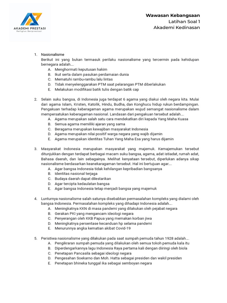 Latihan Soal 1 - TWK | PDF