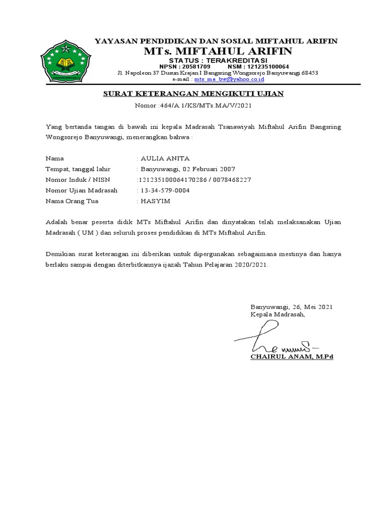 Suket Mengikuti Ujian | PDF