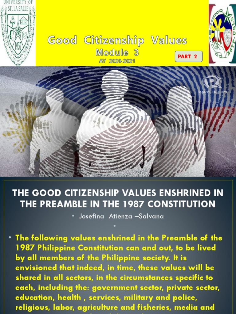 Be Part of the Solution: Good Citizenship Values in the 1987 ... Be Part of the Solution: Good Citizenship Values in the 1987 ...