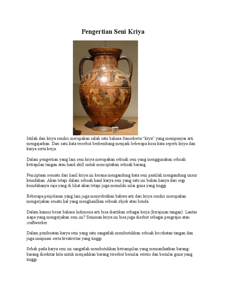 Pengertian Seni Kriya | PDF