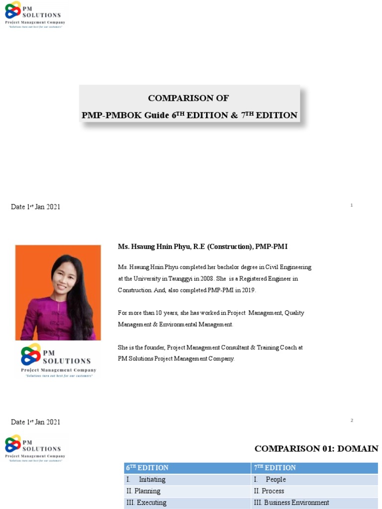 PMBOK 6th vs 7th Edition Comparison | PDF | Risk Management | Project Management