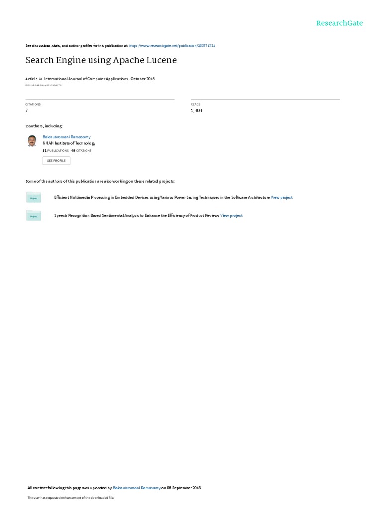 Search Engine Using Apache Lucene | PDF | Search Engine Indexing ... Search Engine Using Apache Lucene | PDF | Search Engine Indexing ...