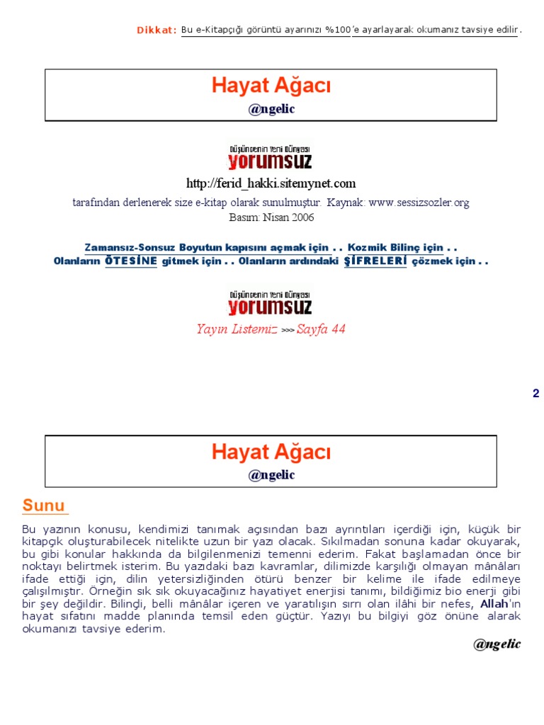Hayat Agaci | PDF