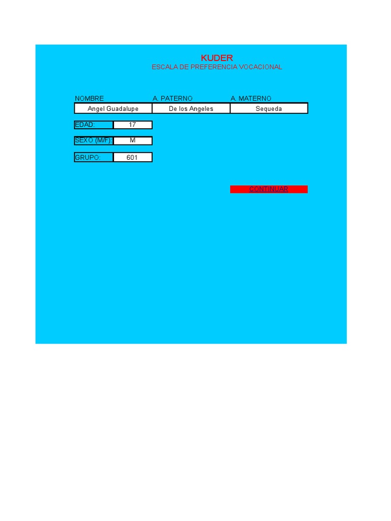 Test Kuder Excel | PDF