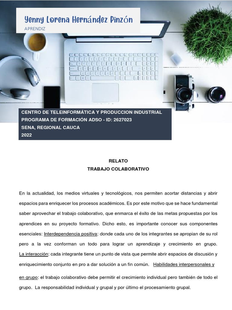 Trabajo Colaborativo en Formación ADSO | PDF | Aprendizaje | Ingeniería de software