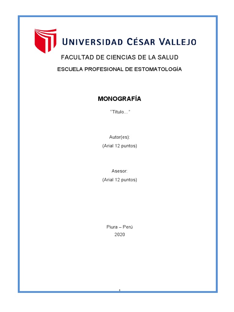 Plantilla - Monografía - Ucv 2020 | PDF
