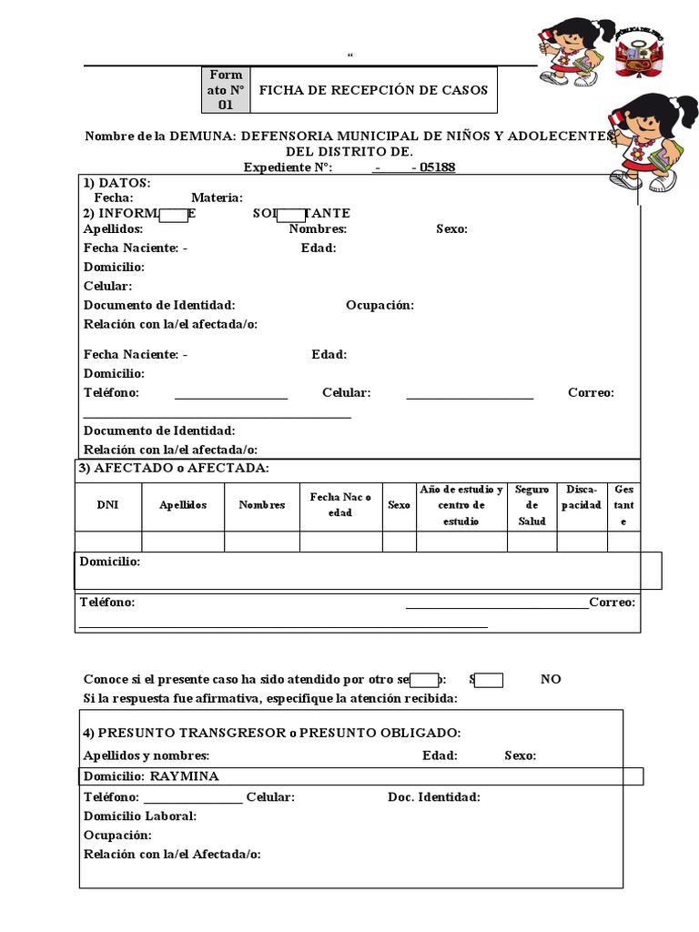 Formatos para La Atencion de Casos en Las DEMUNA | PDF