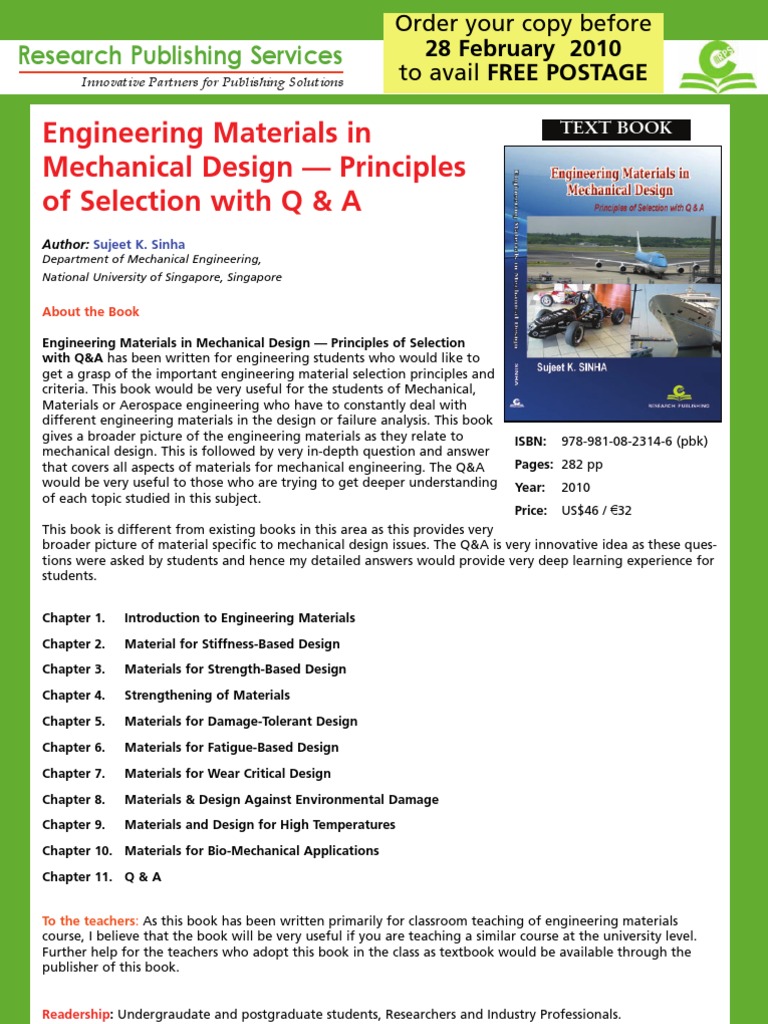 Engineering Materials in Mechanical Design - Principles of Selection ...