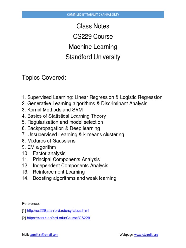 Machine Learning Notes Cs229 Pdf Matrix Mathematics Regression Analysis