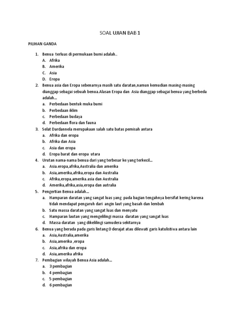 Soal Ips Kelas 9s | PDF