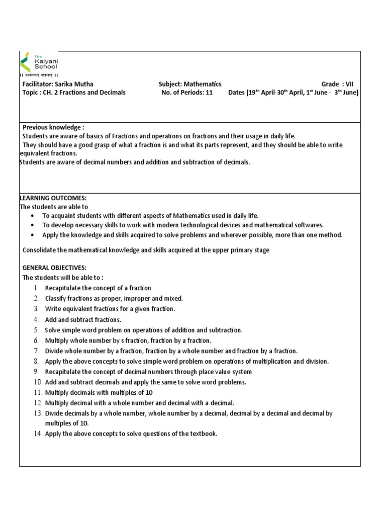 CH 2 Fractions and Decimals | PDF | Division (Mathematics) | Multiplication