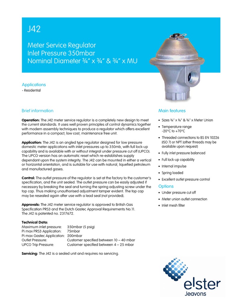 Natural Gas Regulator Valve DS - J42 - 1 - EN | PDF