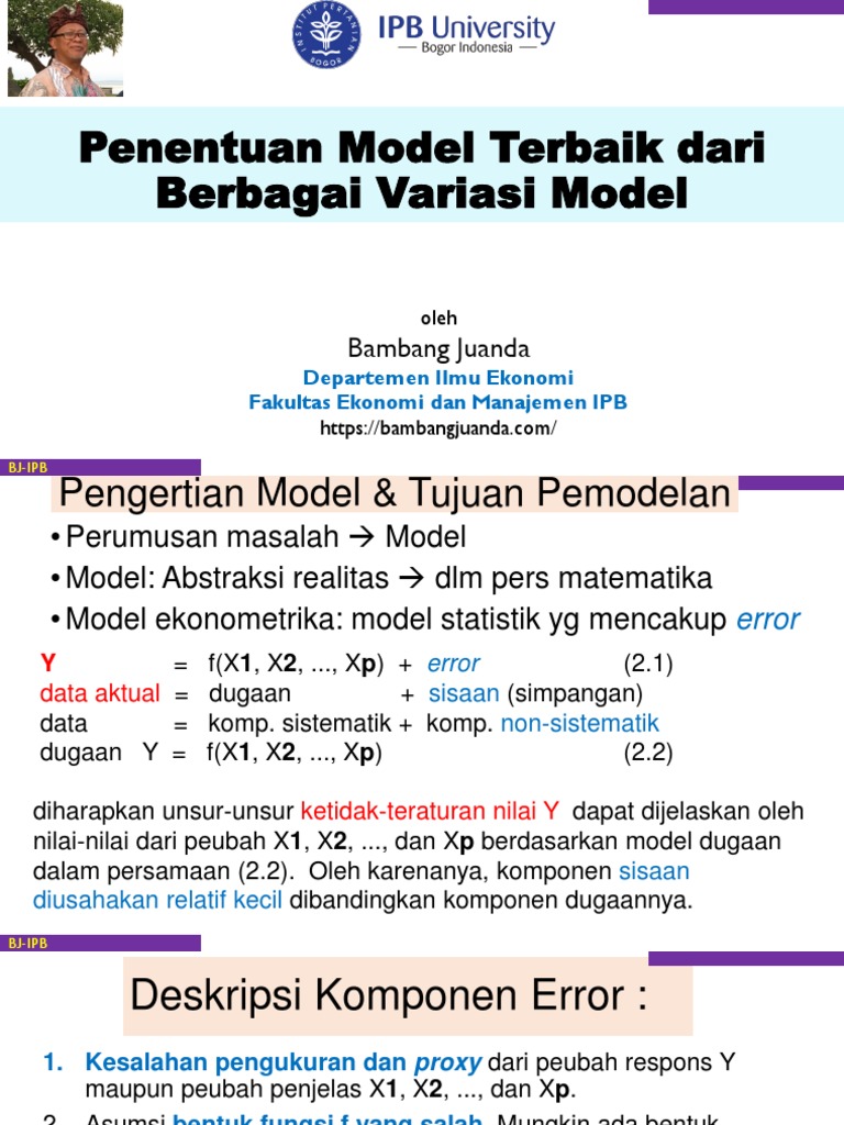 Penentuan Model Terbaik Dari Berbagai Variasi Model | PDF