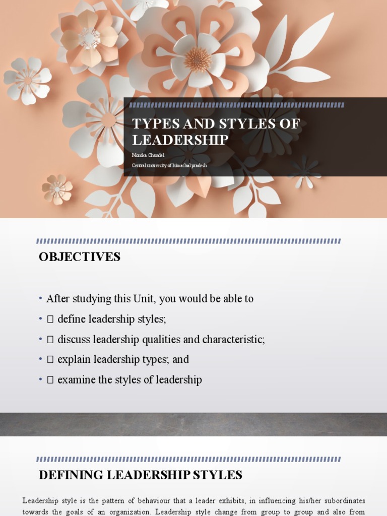 Types and Styles of Leadership | PDF