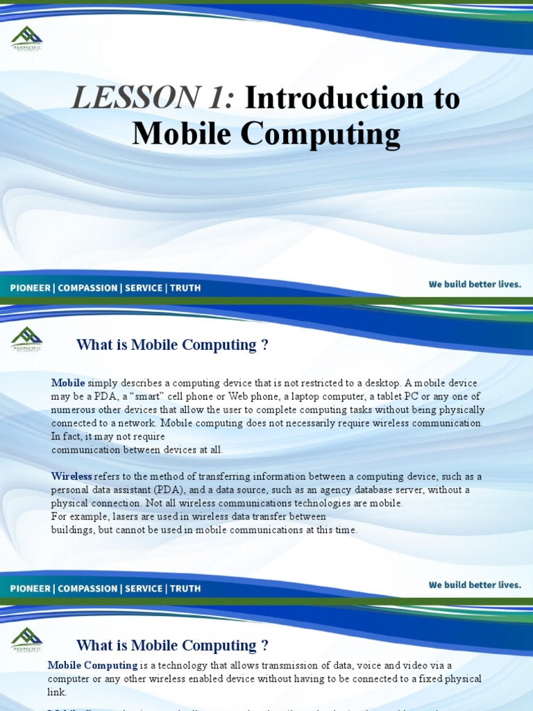 Lesson1 Introduction To Mobile Computing | PDF