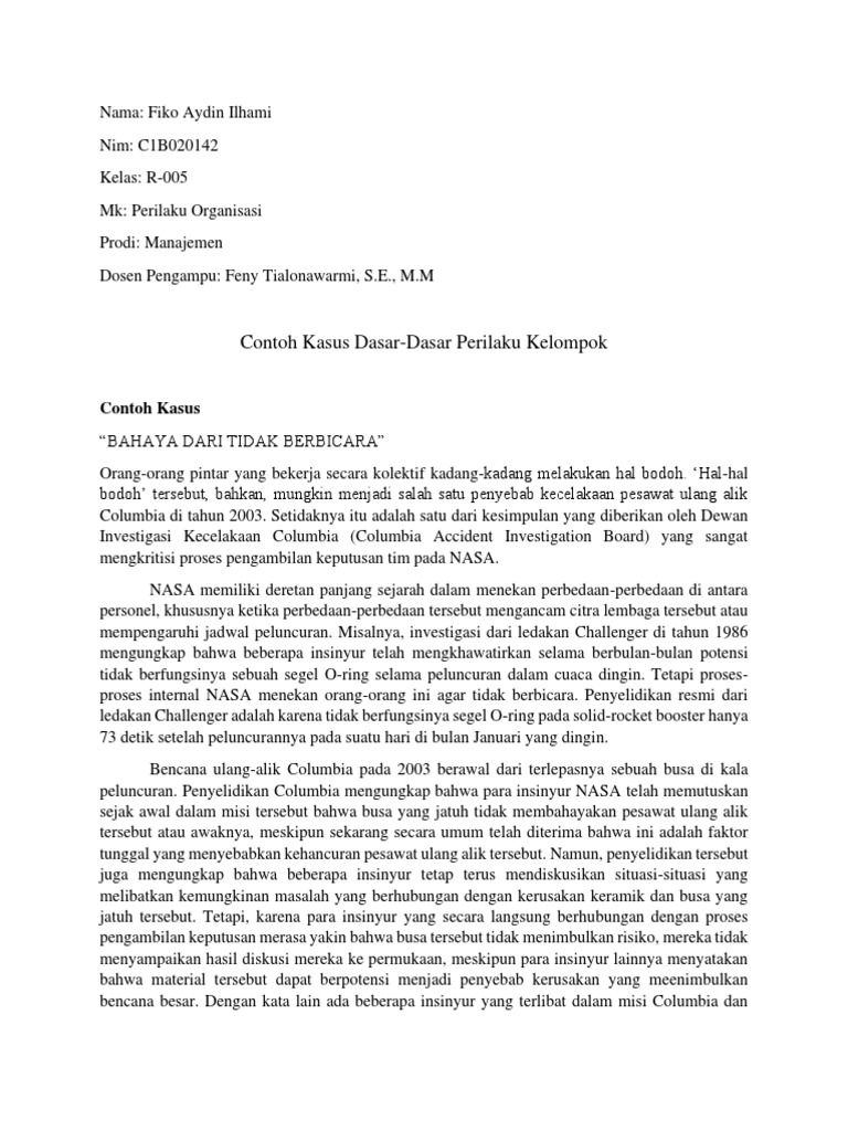 Groupthink NASA: Kasus Columbia | PDF