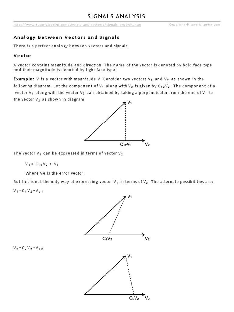 Signals Analysis | PDF | Euclidean Vector | Orthogonality