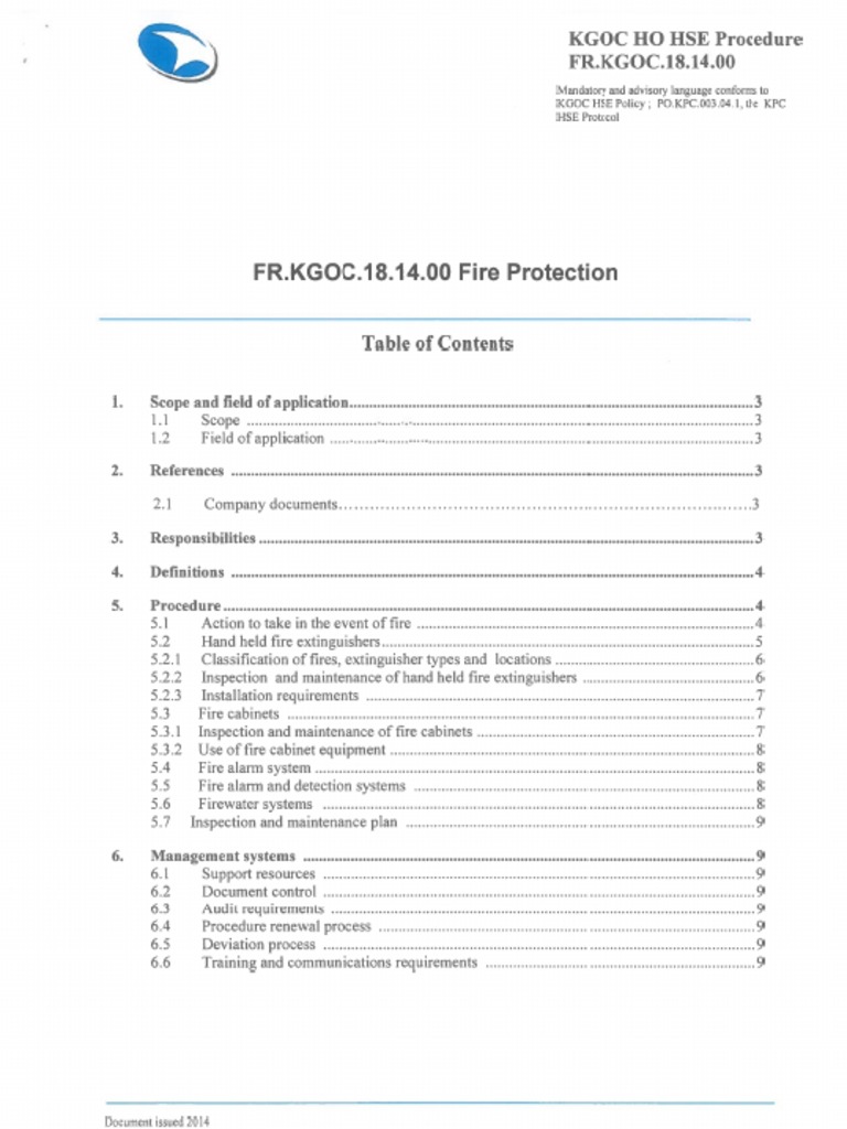 KGOC HSE Procedure | PDF