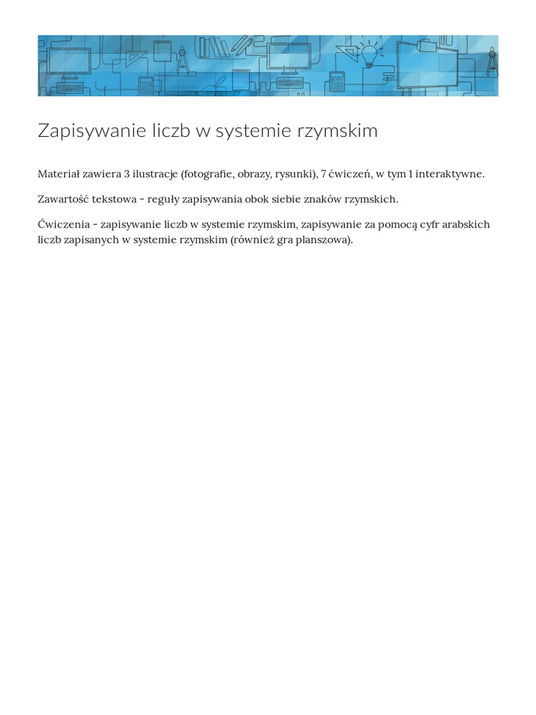 Zapisywanie Liczb W Systemie Rzy | PDF