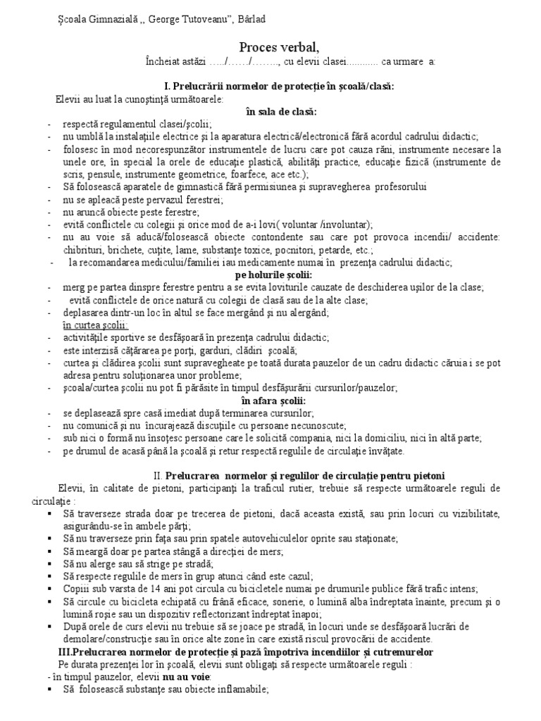 Proces - Verbal Psi+ Regulament | PDF