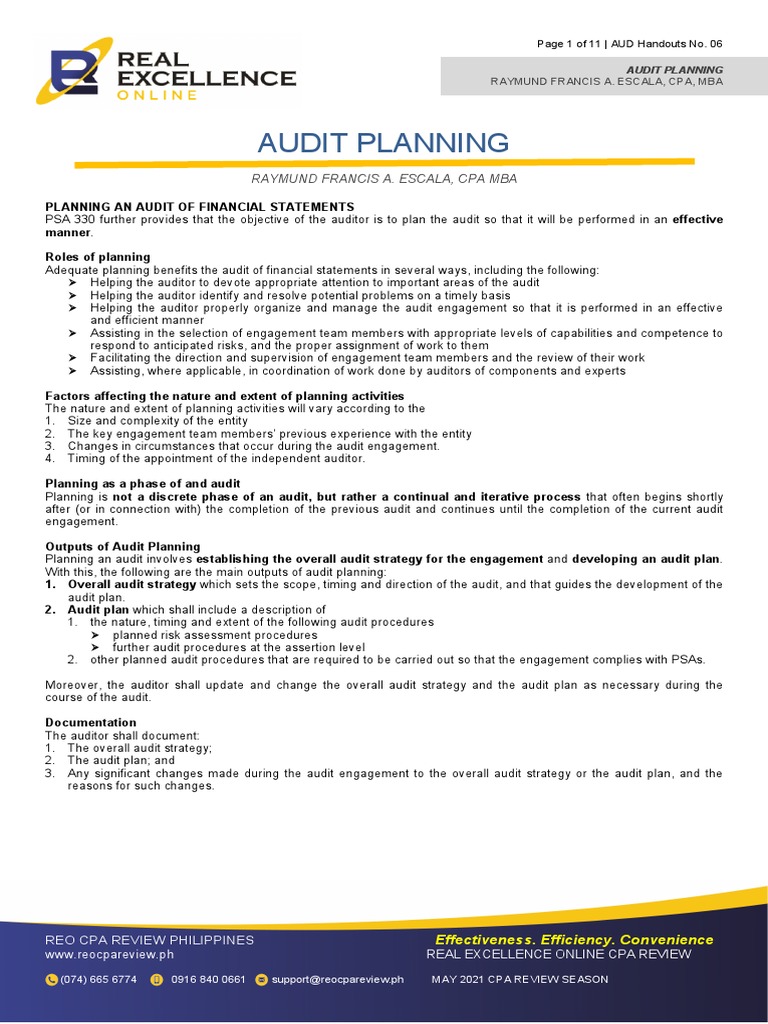 At 06 Audit Planning | PDF