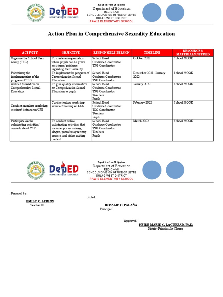 Action Plan in Cse 2021 2022 | PDF