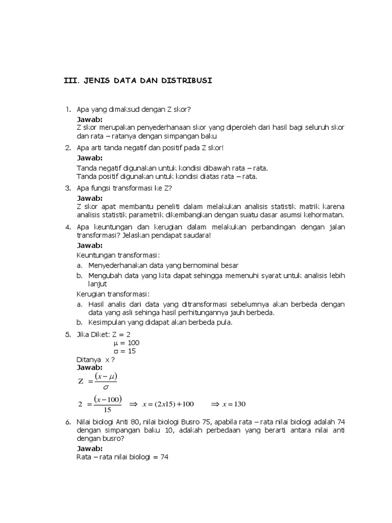SKALA DAN JENIS DATA (Statistika Pertemuan 1) | PDF